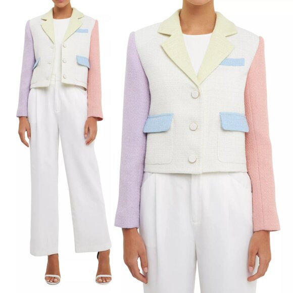 Endless Rose | Jackets & Coats | Endless Rose Tweed Colorblock Boxy ...